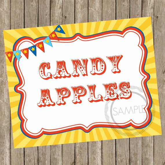 8x10 Candy Apples Carnival / Circus Printable / Sign INSTANT
