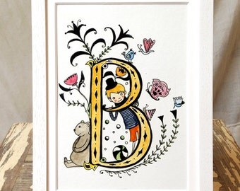 Letter b art | Etsy