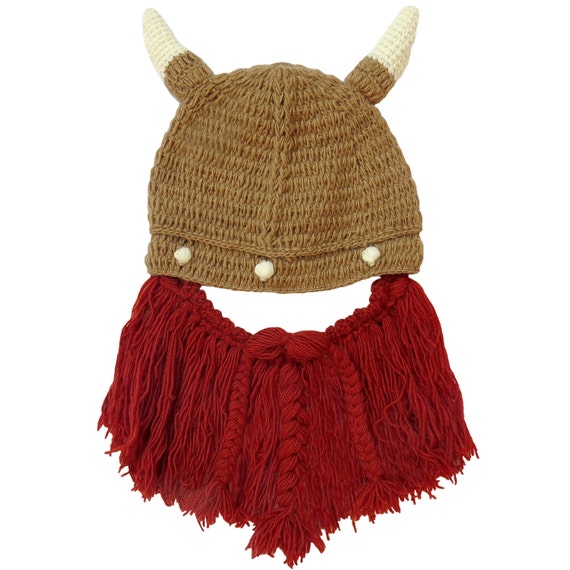 Knit Wool Viking Beard Hat: Adjustable by HimalayaHardware on Etsy