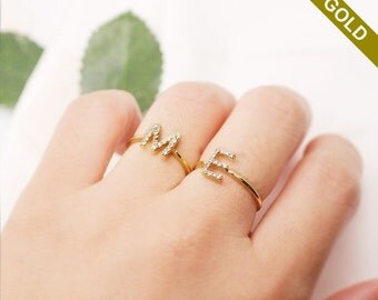 Items similar to initial ring - letter ring - wire wrapped initial ring - personalized ring ...