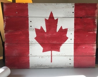 Canadian rustic flag | Etsy