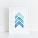 Blue Ombre Chevron Print / Ocean Printable / Chevron Wall Art