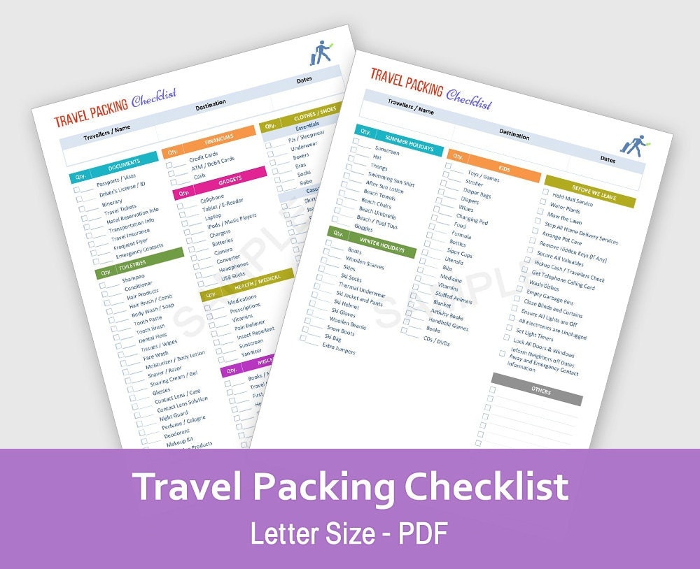 Travel Planner Checklist Vacation Organizer by TheWomenTalk