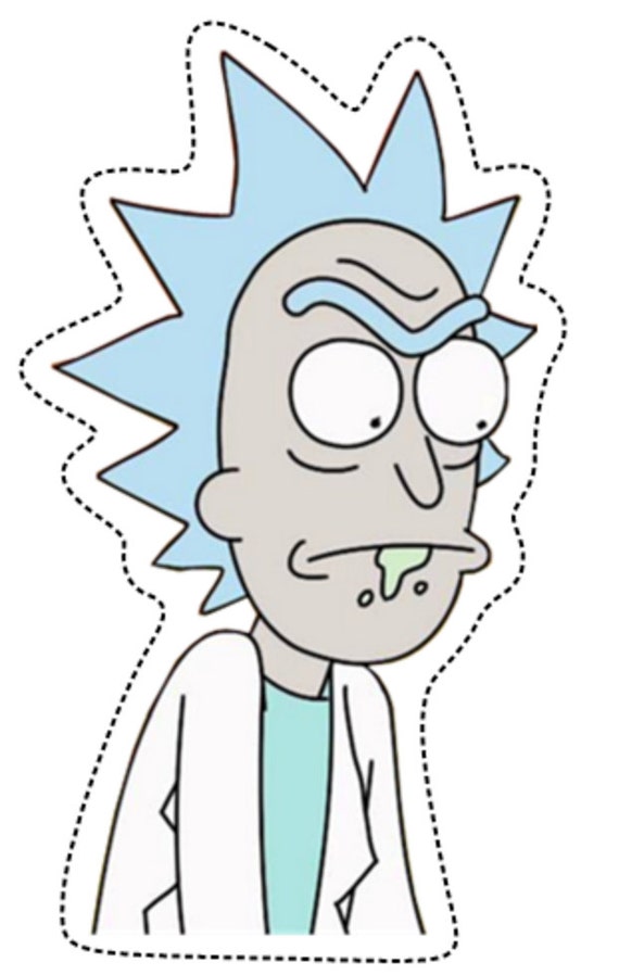 Angry Rick Glossy Vinyl Sticker by DesignAZShop on Etsy