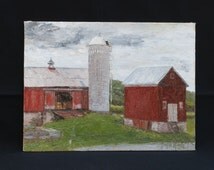 Unique barn oil painting related items | Etsy