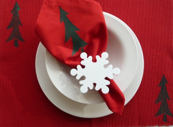 Red and Green Christmas Tree Placemats Set of 4