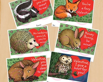 Fox valentine card | Etsy
