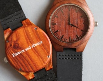 Custom Engraved Personalized Mens Wrist Watch by emmalocketshop