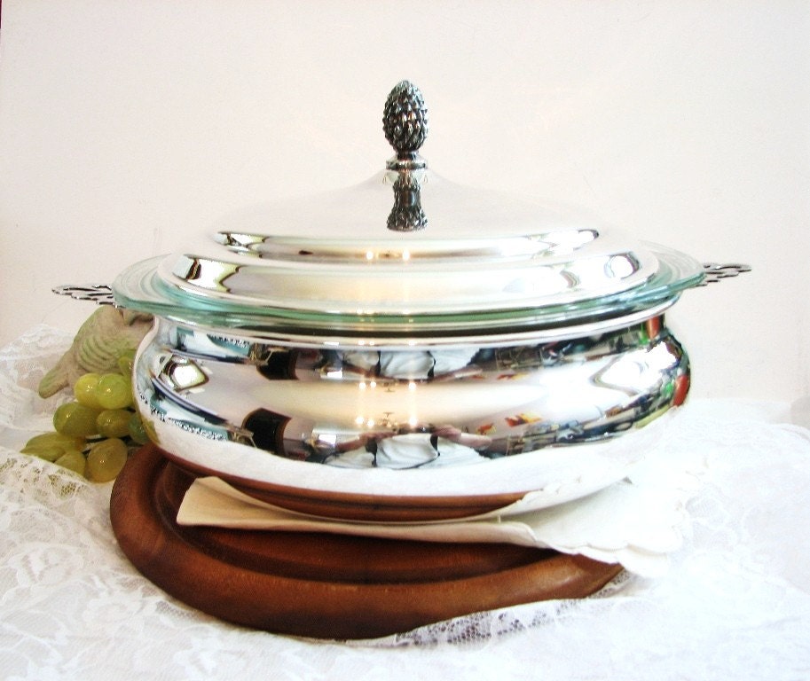 Vintage Sheffield Silverplate Serving Dish Covered Casserole