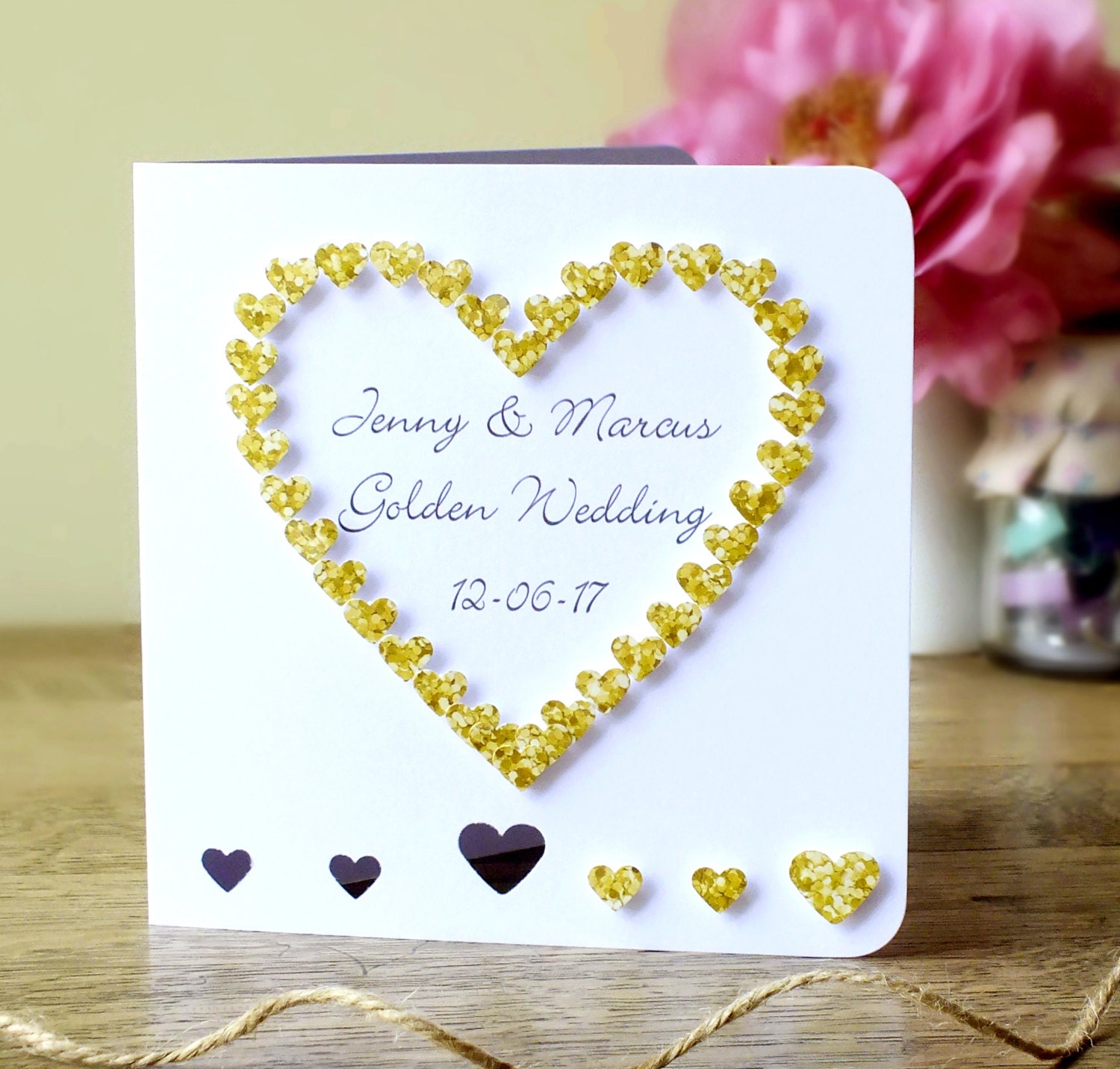 Handmade 50th Golden Wedding Anniversary Card 50th Wedding