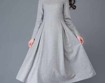 Winter wool dress | Etsy