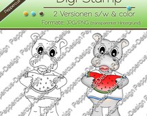 Popular items for hippo stamp on Etsy