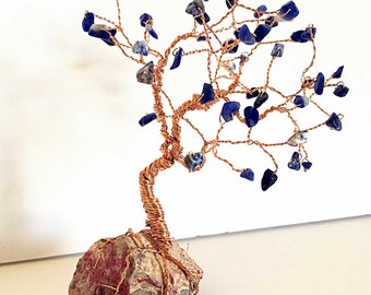 Wire Gem Tree Sculptures & Gemstone by SpiritGemDesigns on Etsy