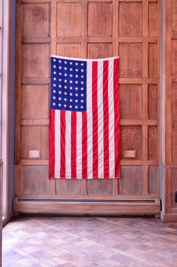 48 Star Flag Unique Odd Fellows Flag Vintage American Flag