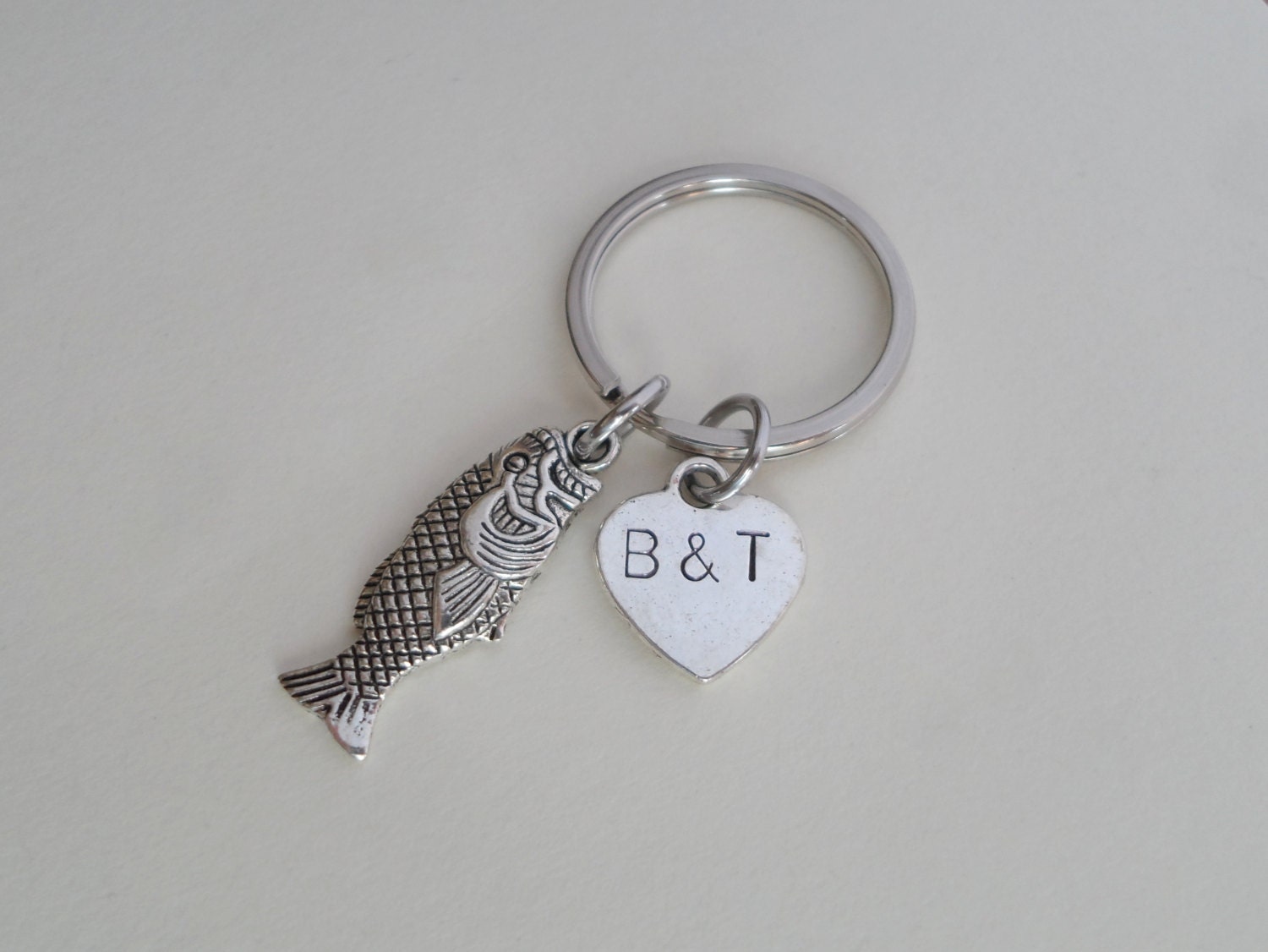 Fish Keychain Couples Keychain Anniversary Gift by JewelryEveryday