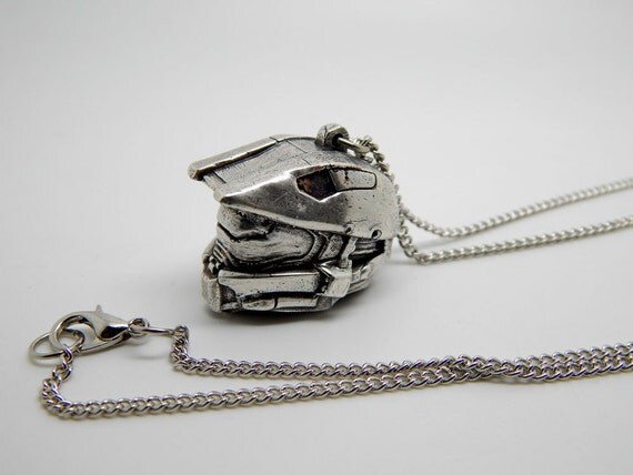 HALO helmet necklace Master Chief Halo 3 4 5 video game chain pendant ...