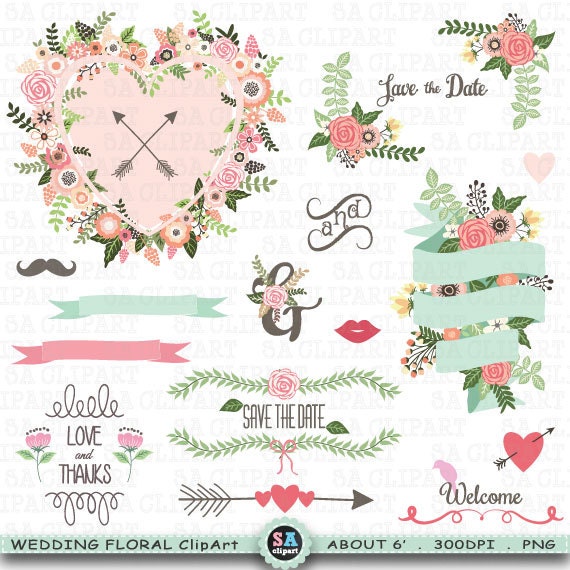 Wedding ClipArt WEDDING FLORA clip art Floral