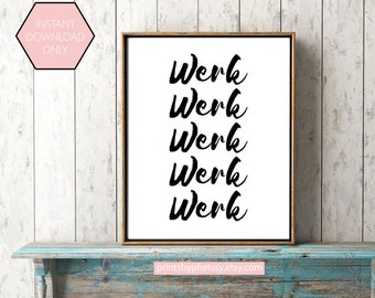 Cute Office Decor Pink Office Decor Work Quote by PrintsbyPhetssy