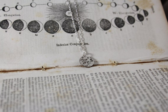 Full Moon Sterling Silver Moon Phase Necklace by YoshiStokes