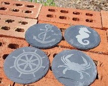 Unique slate coasters related items | Etsy