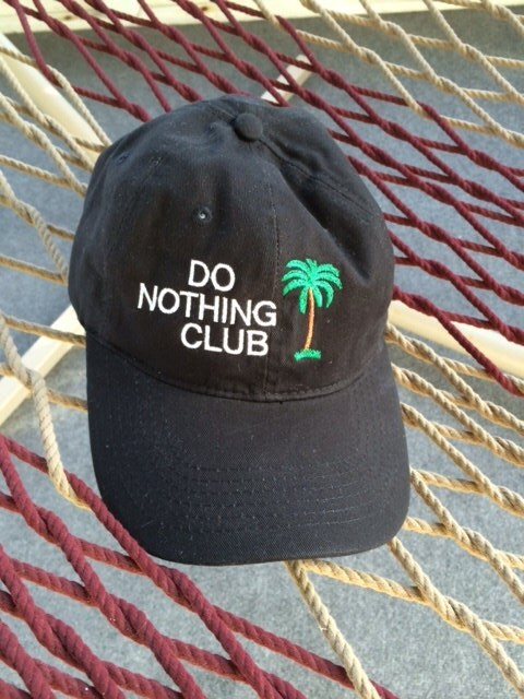 Do Nothing Club Black Hat With White Lettering