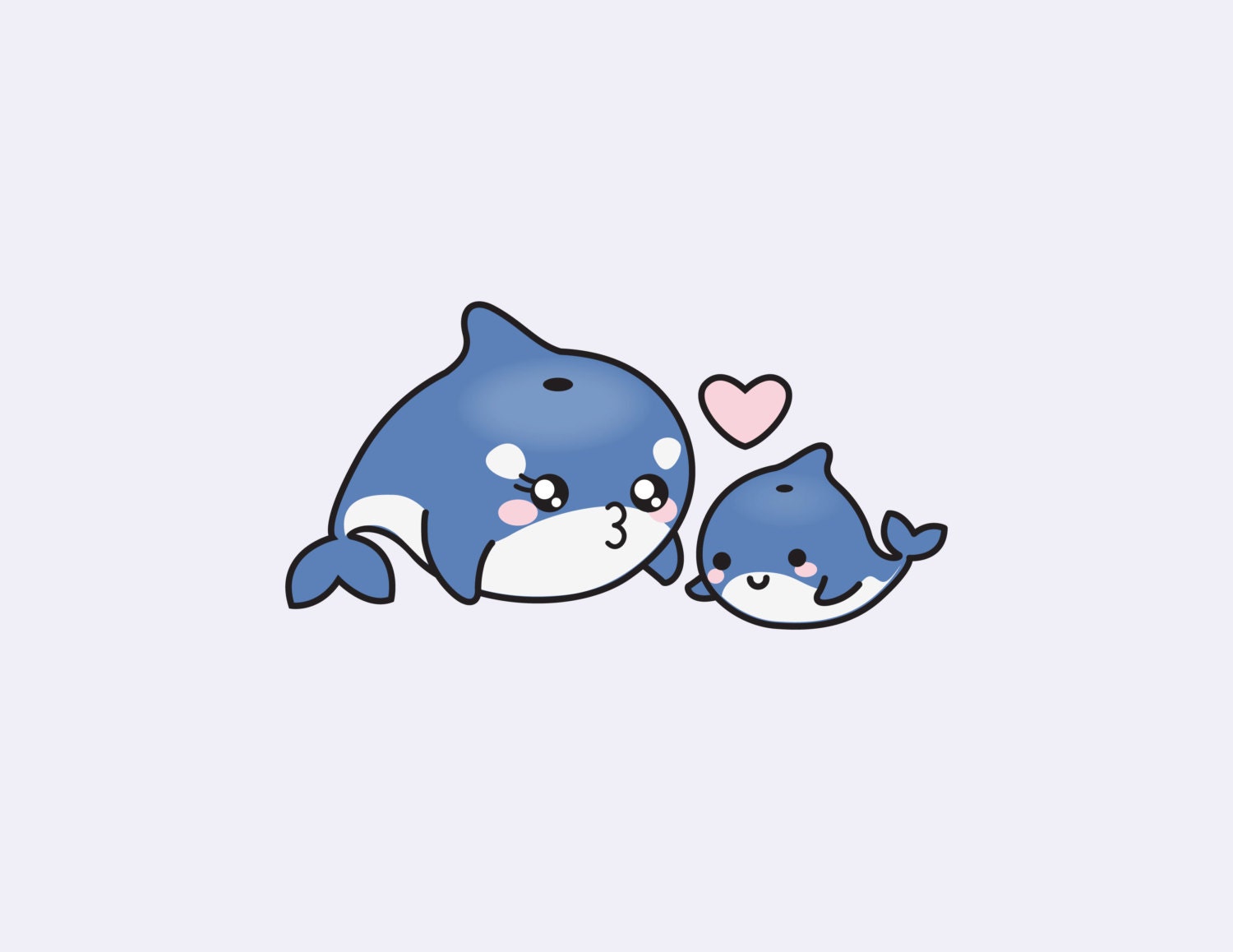 Premium Vector Clipart Kawaii Orcas Cute by LookLookPrettyPaper