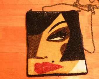 Unique purse with face related items | Etsy