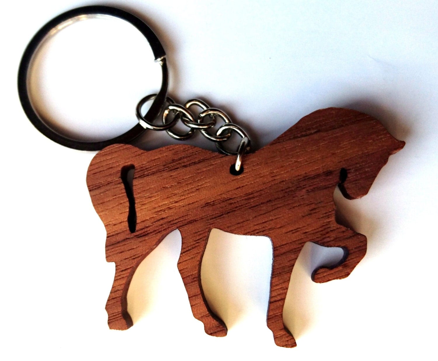 Wooden Horse Keychain Walnut Wood Animal Keychain