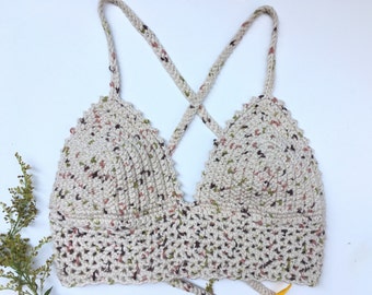 Crochet crop top MINI Monique cross back 100%