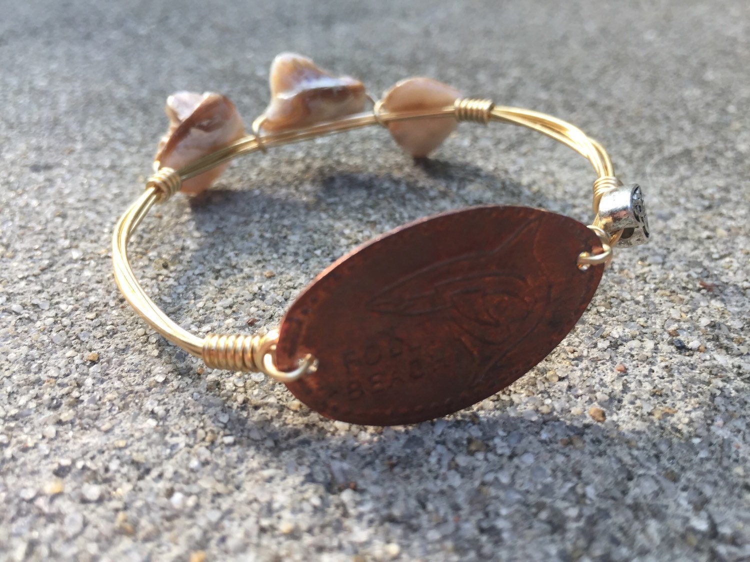 Coin Bangle Bracelet with an assortment of coins by iheartlulabees