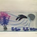 Handmade wave art design stained glass mosaic mirror fish tank