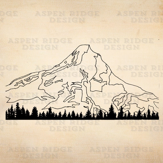 Mt. Hood II Digital Instant Download Vector Clip Art Oregon