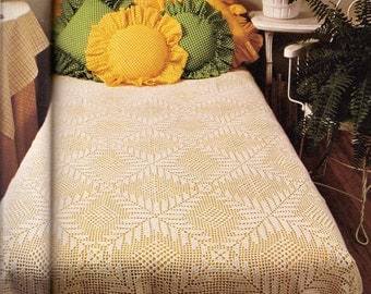 Vintage Crochet PATTERN for Bedspread 6021 Classic square