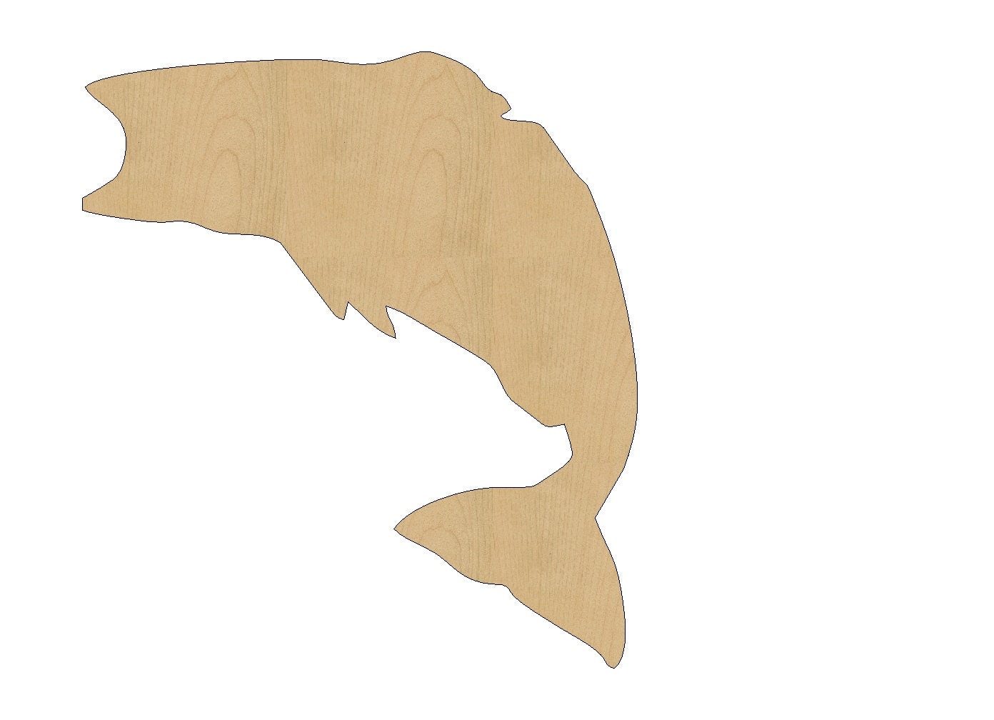 Bass Fish Cutout Shape Laser Cut Unfinished Wood Shapes Craft
