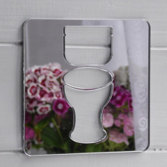 Square Mirrored Acrylic Toilet Sign