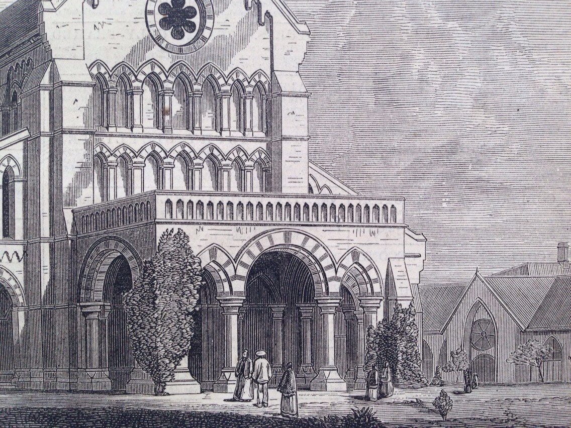 1877 The Cathedral (Trinity Church), Shanghai, China Original Antique ...