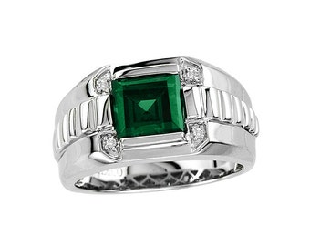 Square emerald ring | Etsy