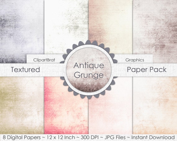 ANTIQUE GRUNGE Digital Paper Pack Commercial Use by ClipArtBrat