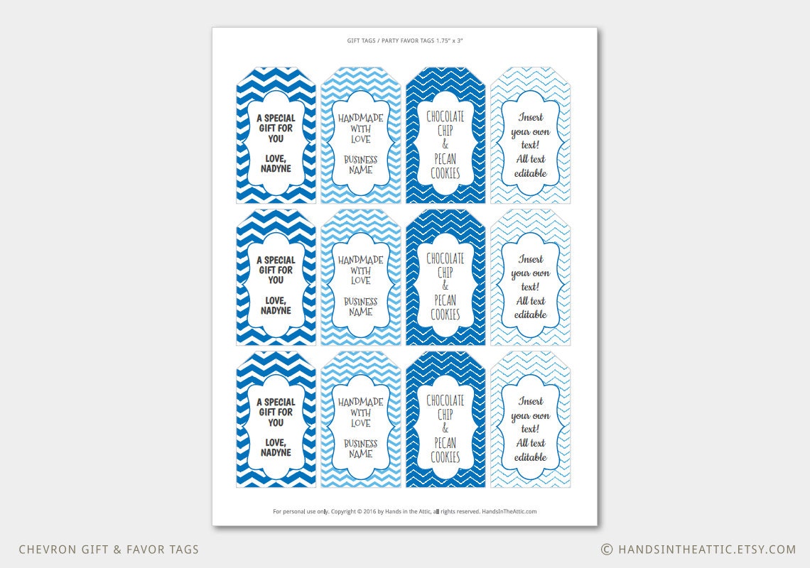 Editable gift tags gift tag template text by HandsInTheAttic