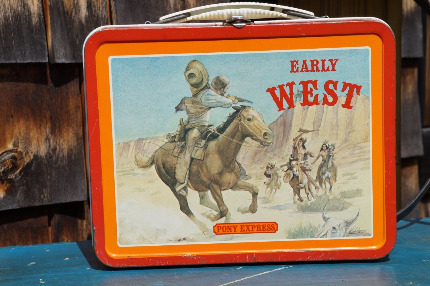 Vintage Pony Express Lunch Box Wild West Lunch Box Western