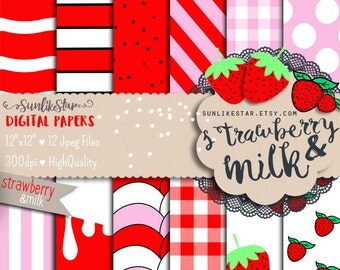 Unique strawberries clipart related items | Etsy