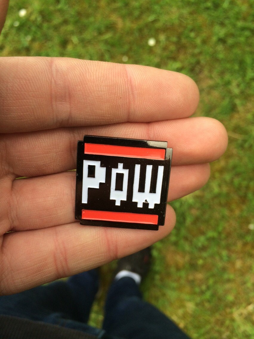 Super Mario Bros. POW block hard enamel pin badge