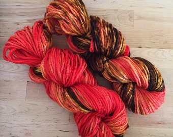 Hand dyed yarn in a variety of colors and by yarncafecreations