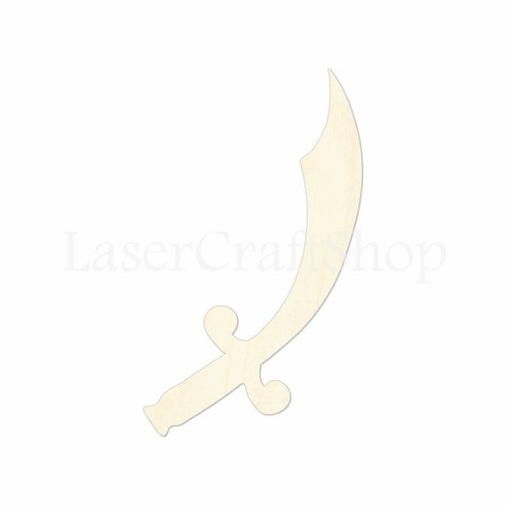 2 34 Pirate Sword Wooden Cutout Shape