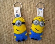 Unique minion keychain related items | Etsy
