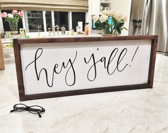 Unique hey yall sign related items | Etsy