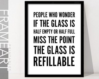 Glass half full | Etsy