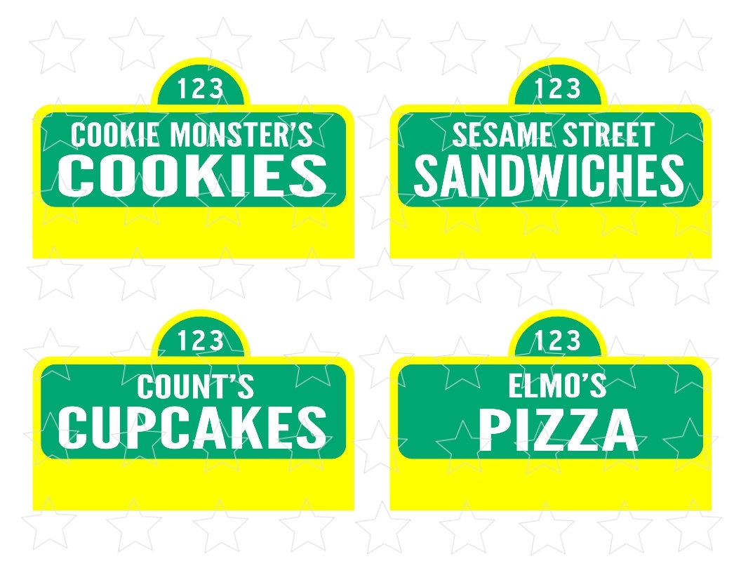 Sesame Street Printable 20 Food Labels. PDF file. Instant