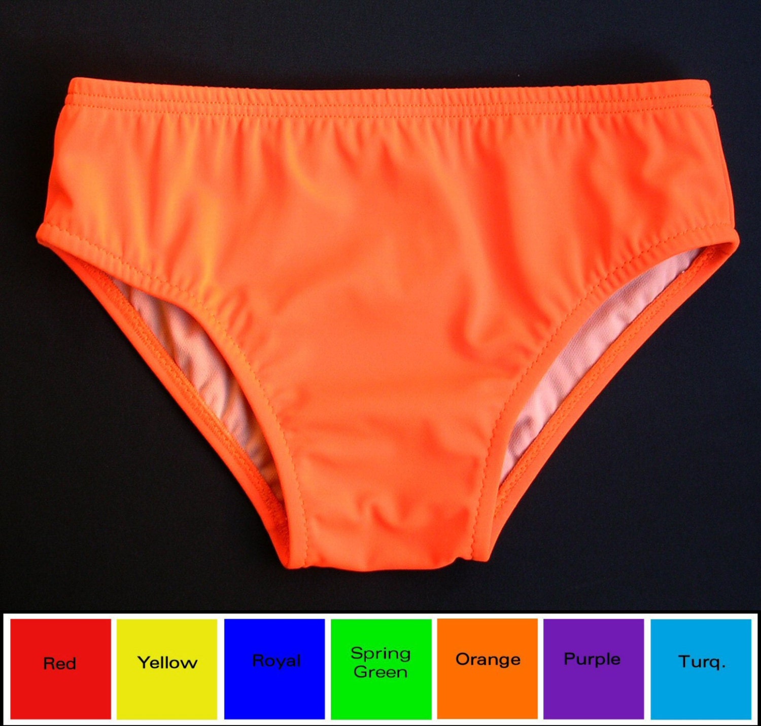 Mens Swim Brief Swimsuit in Orange Red Yellow Blue Green