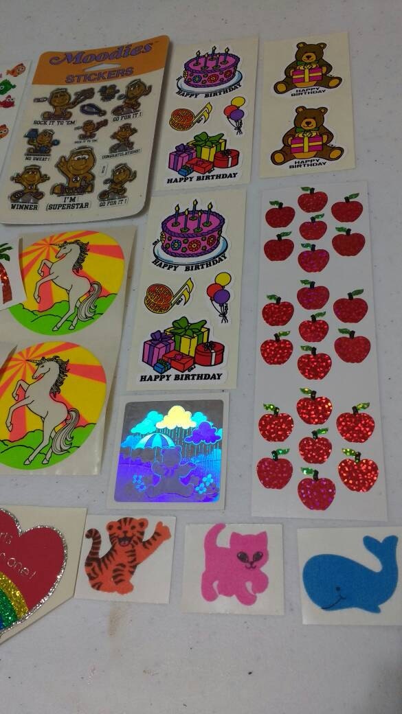 Huge Lot of 275 Vintage Stickers BJ AGC Fuzzy Prism Lisa